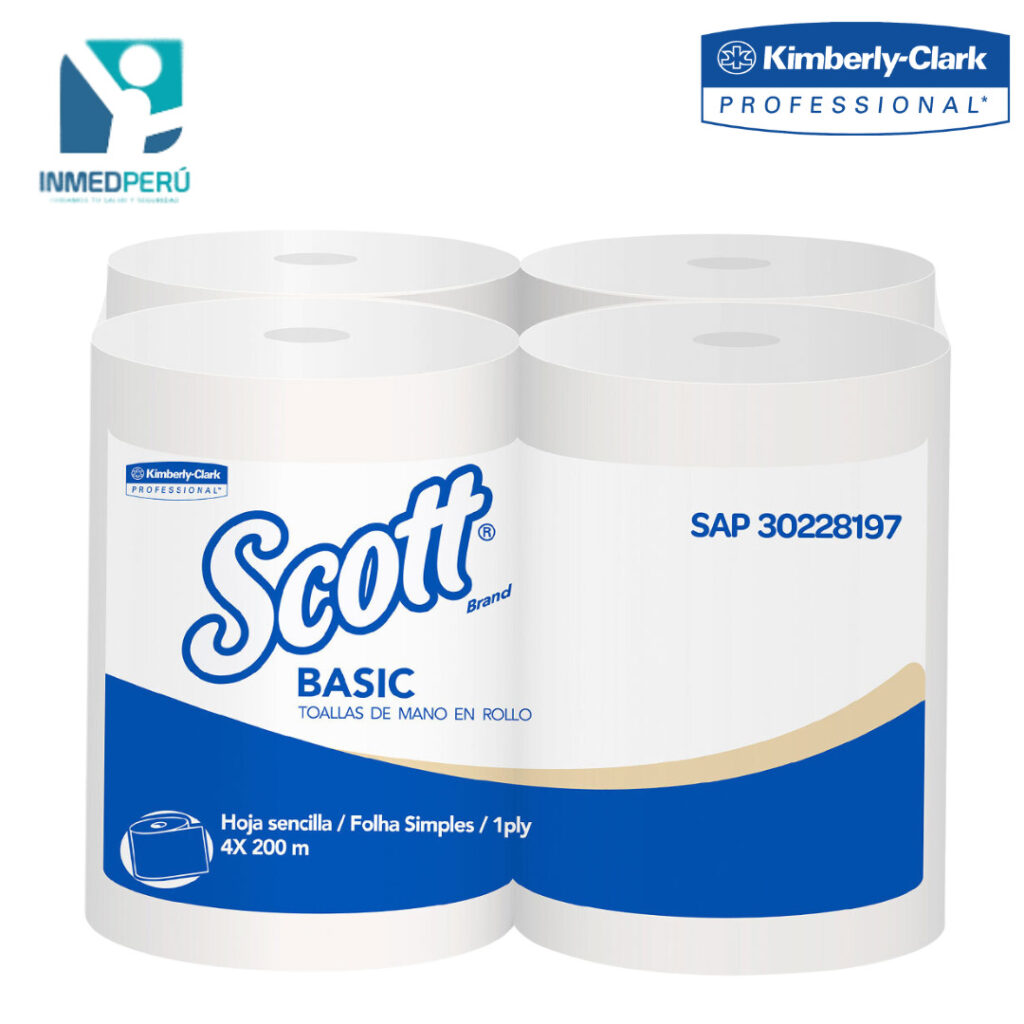 TOALLA EN ROLLO 200 MTS SCOTT BASIC 1 HOJA CÓDIGO 30224771 - Inmed Perú